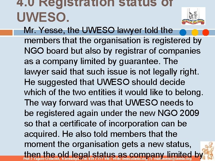 Uganda Womens Effort to Save Orphans UWESO STRATEGIC