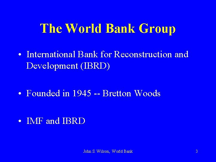 Trade Facilitation and Development Recent World Bank Experience