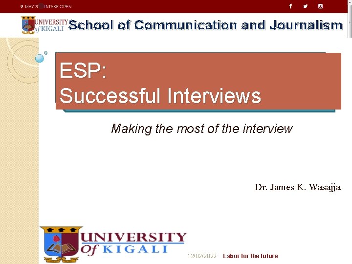 School of Communication and Journalism ESP Successful Interviews