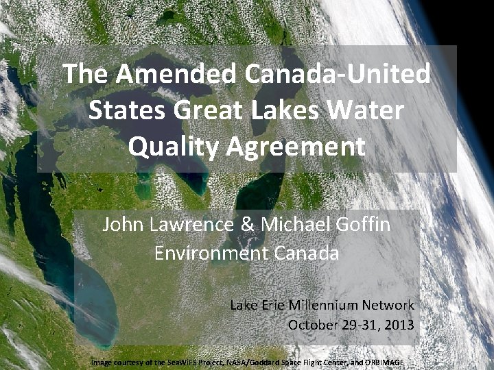 The Amended CanadaUnited States Great Lakes Water Quality