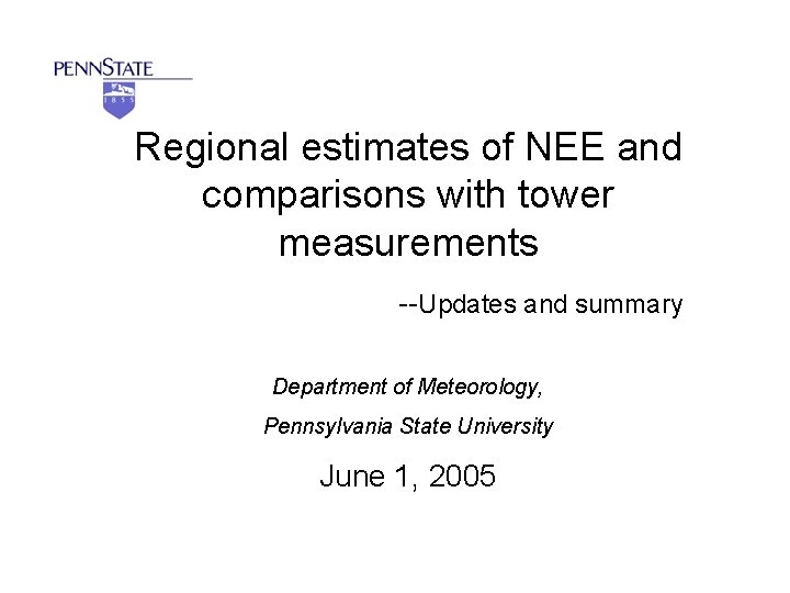 Regional estimates of NEE and comparisons with tower