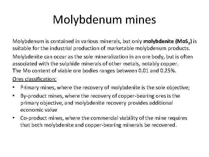 Molybdenum properties and production Roman Boiko National University