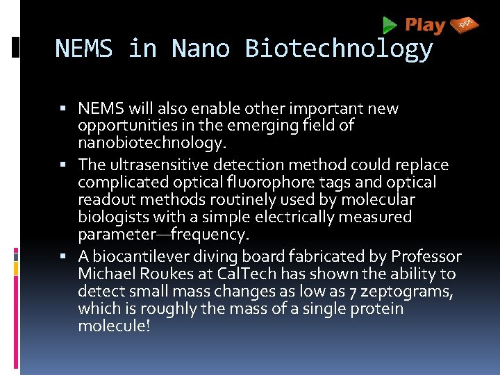 NANO ELECTRO MECHANICAL SYSTEMS NEMS What is NEMS