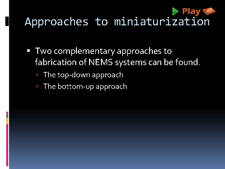 NANO ELECTRO MECHANICAL SYSTEMS NEMS What is NEMS