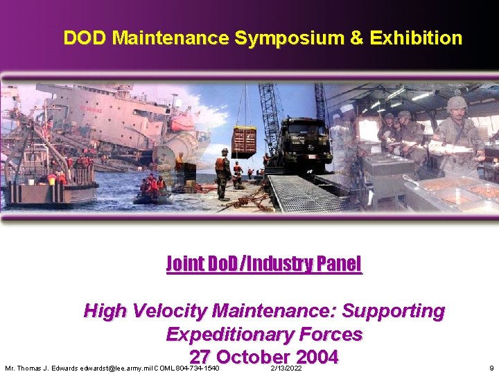 DOD Maintenance Symposium Exhibition Joint Do DIndustry Panel