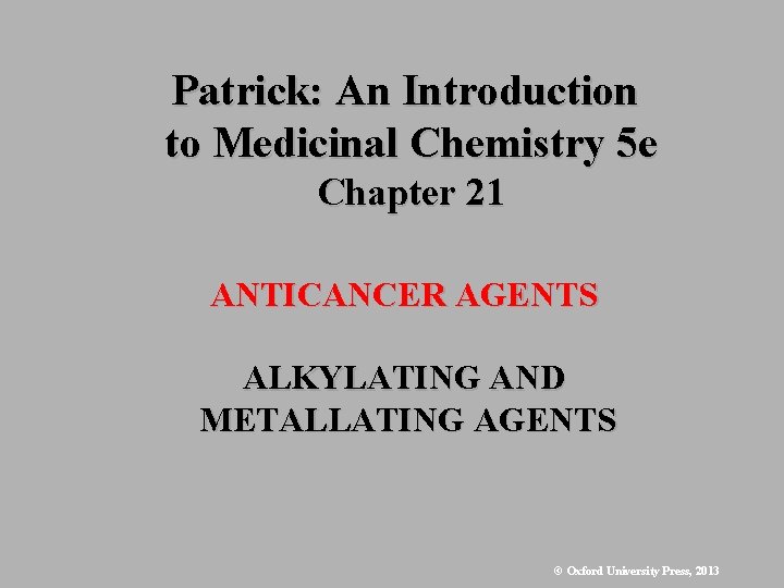 Patrick An Introduction to Medicinal Chemistry 5 e