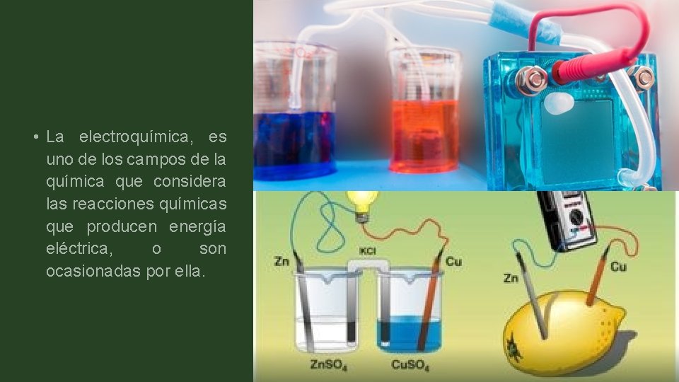 Electroqumica La electroqumica es uno de los campos