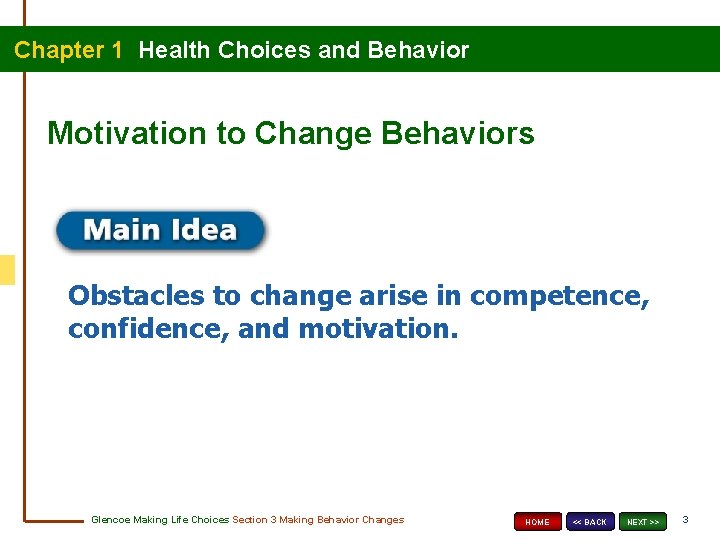 Chapter 1 Health Choices and Behavior Content Vocabulary
