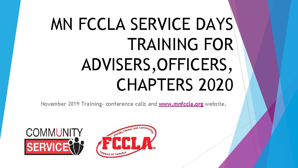 MN FCCLA SERVICE DAYS TRAINING FOR ADVISERS OFFICERS