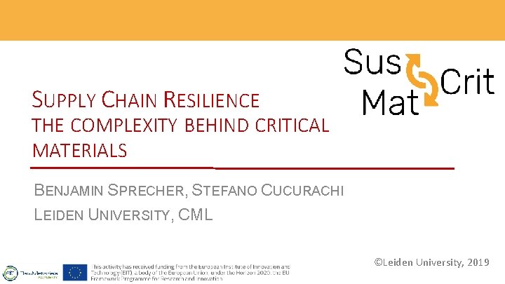 SUPPLY CHAIN RESILIENCE THE COMPLEXITY BEHIND CRITICAL MATERIALS