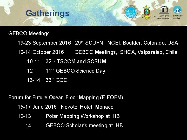 GEBCO GENERAL BATHYMETRIC CHART OF THE OCEANS Annual