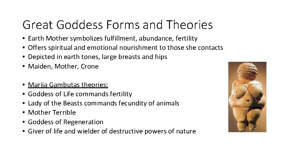Archetypes Great Mother and Trickster Unit 2 Objectives