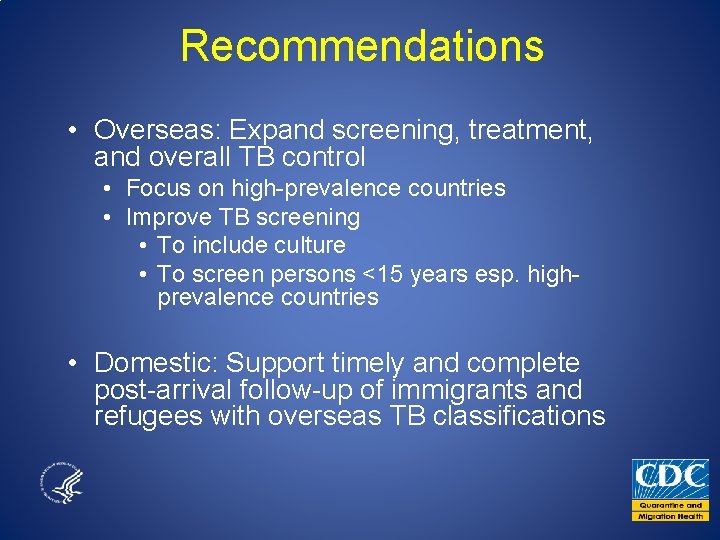 CDC Update on the 2007 TB Technical Instructions