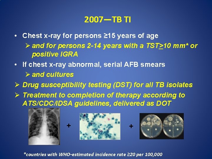 CDC Update on the 2007 TB Technical Instructions