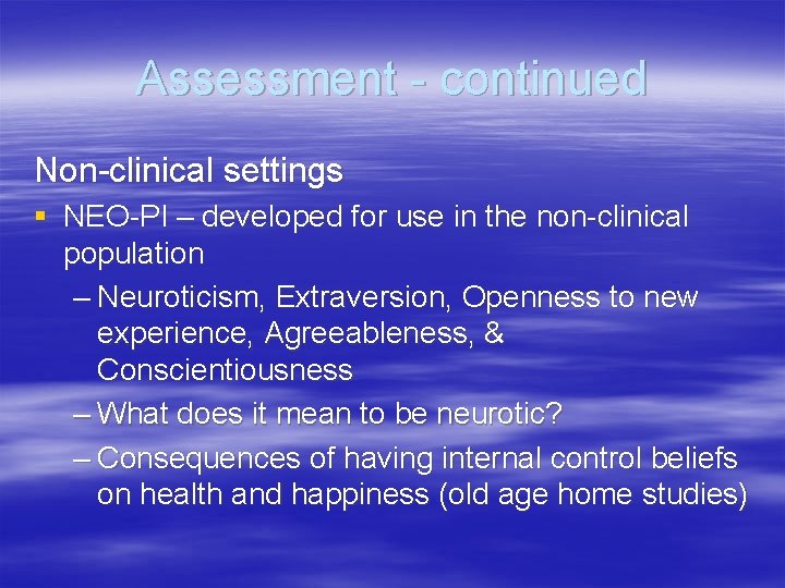 Morphological assessments From the head to the body