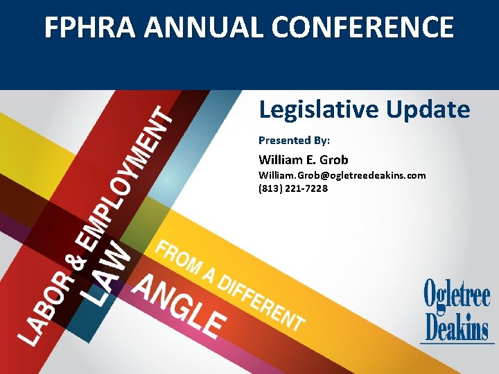 FPHRA ANNUAL CONFERENCE Title Goes Here Legislative Update