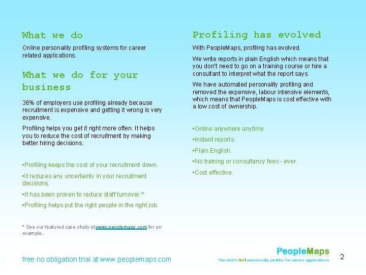 The webs No 1 Personality Profiler for career