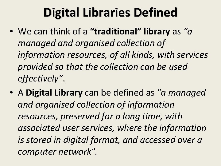 Introduction To Digital Libraries and Repositories Amos Kujenga