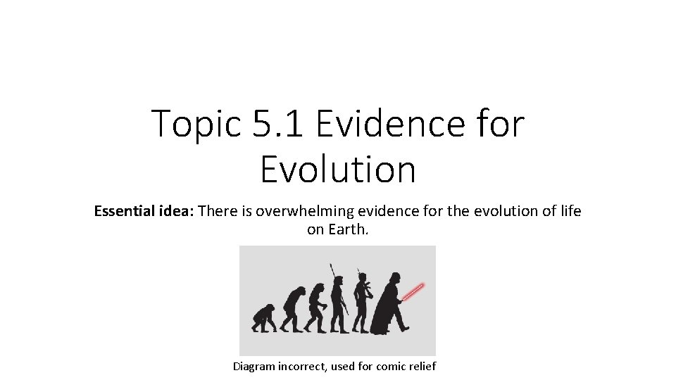 Topic 5 1 Evidence for Evolution Essential idea