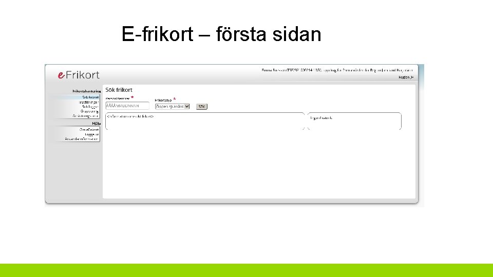 Utbildning efrikort Innehll Om efrikort Material kontakt Viktigaste