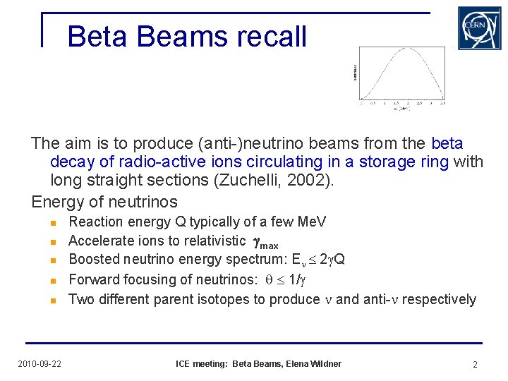 BetaBeams Elena Wildner CERN 2010 09 22 ICE