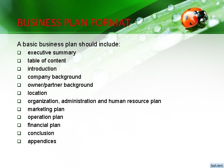 CHAPTER 4 BUSINESS PLAN OBJECTIVES The objectives of
