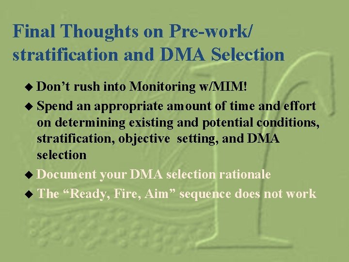 MULTIPLE INDICATOR MONITORING MIM PROTOCOLS 1 Stubble ht
