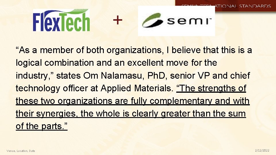 SEMI International Standards Program SEMI Headquarters Report to