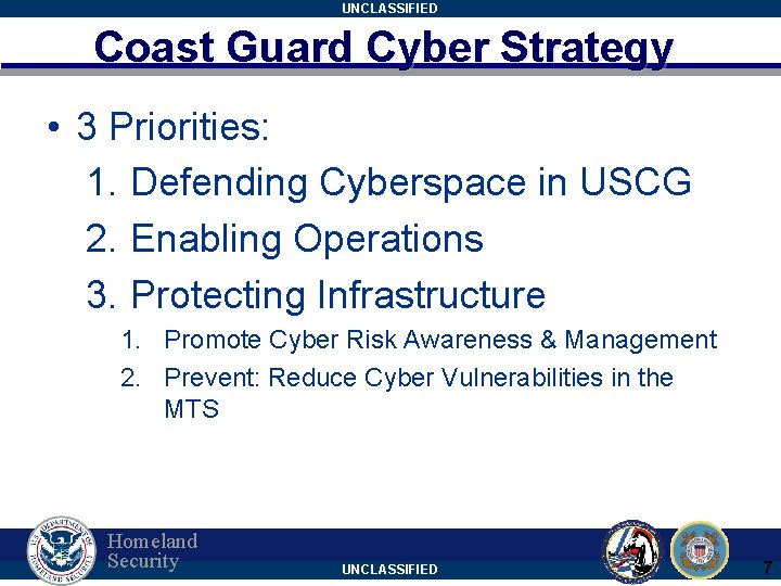 UNCLASSIFIED 2015 Spring NOSAC Meeting Cyber Risk Management