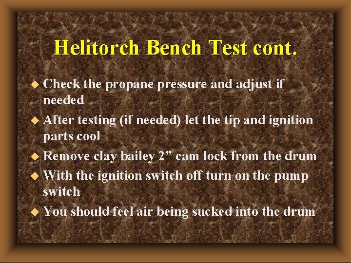 Unit 5 Bench Testing Maintenance and Troubleshooting Objectives