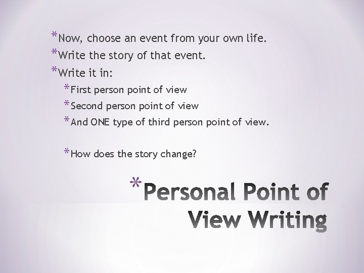 A Lesson on Point of View Power Point