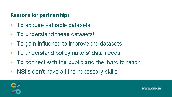 Building the National Data Infrastructure through partnerships April