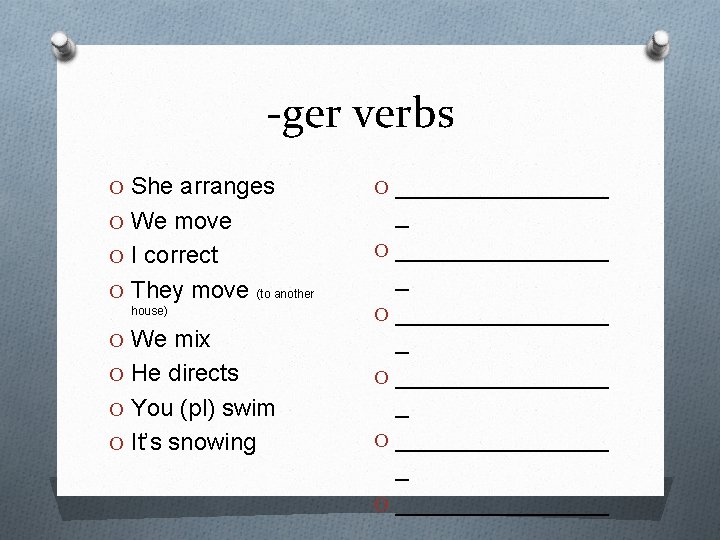 Les verbes en er avec des petites diffrences