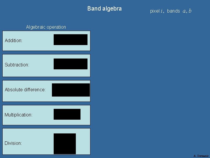 CHAPTER 9 BAND TRANSFORMATIONS Band Algebra and Vegetation