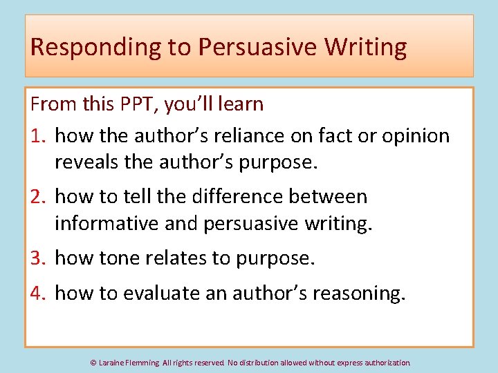 Responding to Persuasive Writing From this PPT youll