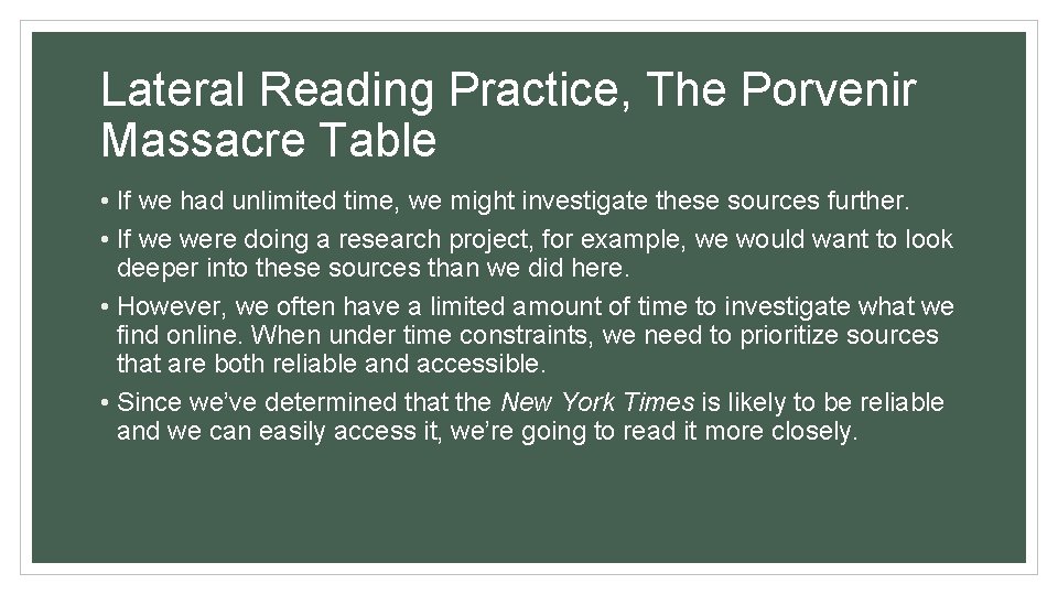 LATERAL READING PRACTICE THE PORVENIR MASSACRE SS 10