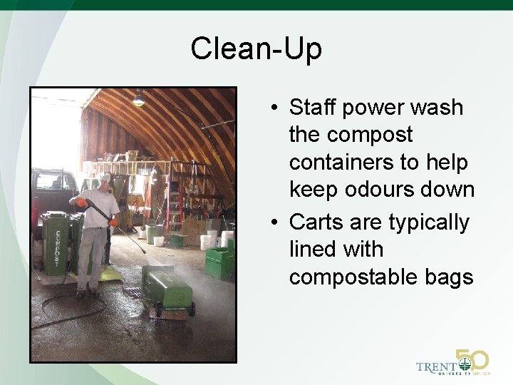 Composting at Trent University Compost Generation Public Spaces