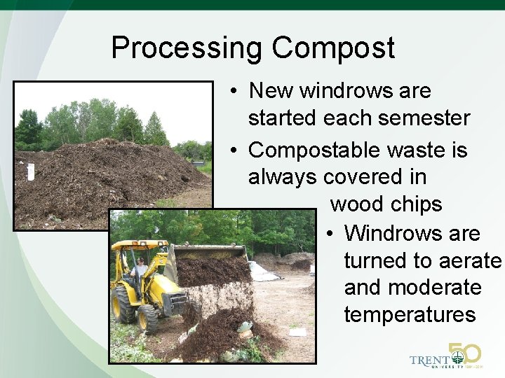 Composting at Trent University Compost Generation Public Spaces