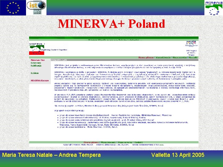 MINERVA KNOWLEDGE BASE AND MINERVA PUBLICATIONS Maria Teresa