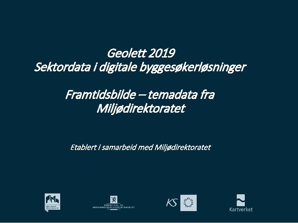 Geolett 2019 Sektordata i digitale byggeskerlsninger Framtidsbilde temadata