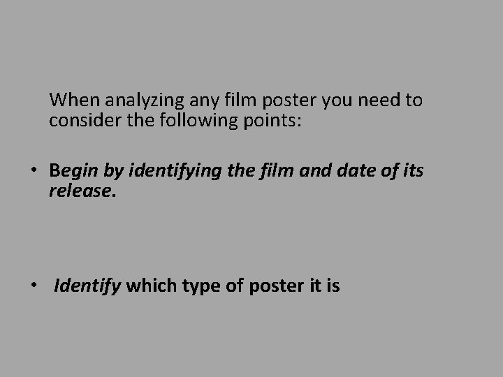 How to analyze a film poster When analyzing