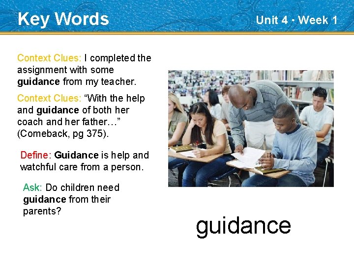 Key Words Unit 4 Week 1 Context Clues