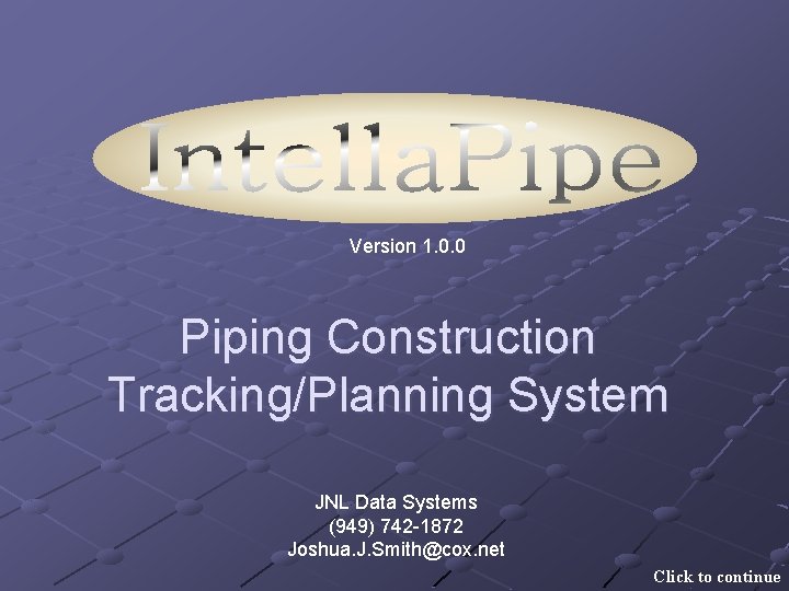 Version 1 0 0 Piping Construction TrackingPlanning System