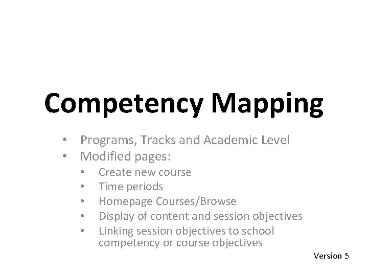 Competency Mapping Programs Tracks and Academic Level Modified