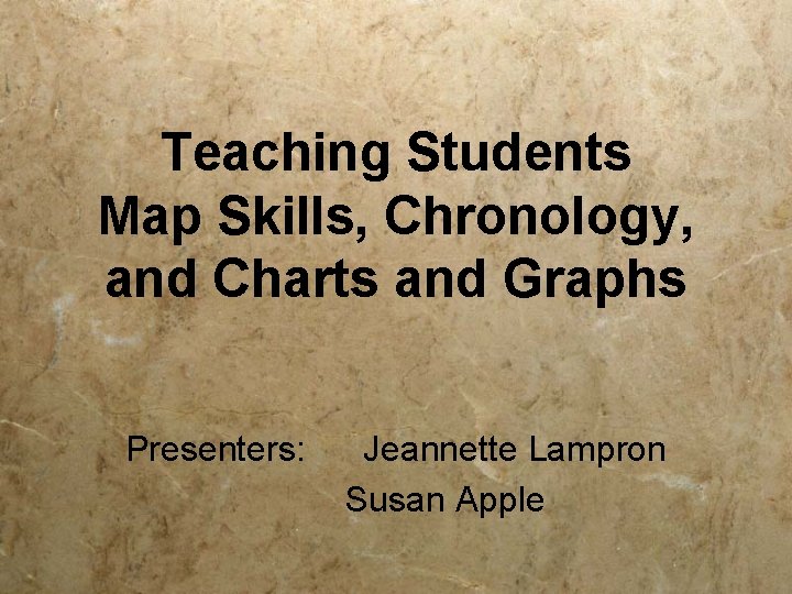 Teaching Students Map Skills Chronology and Charts and