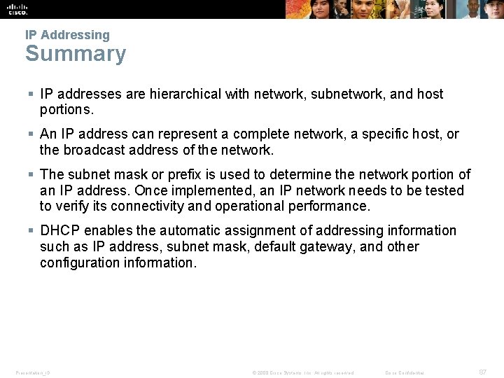 Chapter 8 IP Addressing Introduction to Networks PresentationID