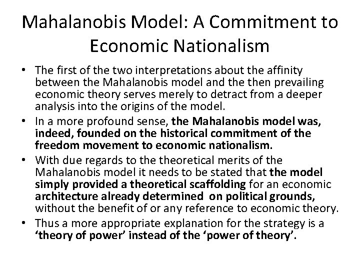 Three ElementsEconomic Planning Autarchy and Building Socialism These