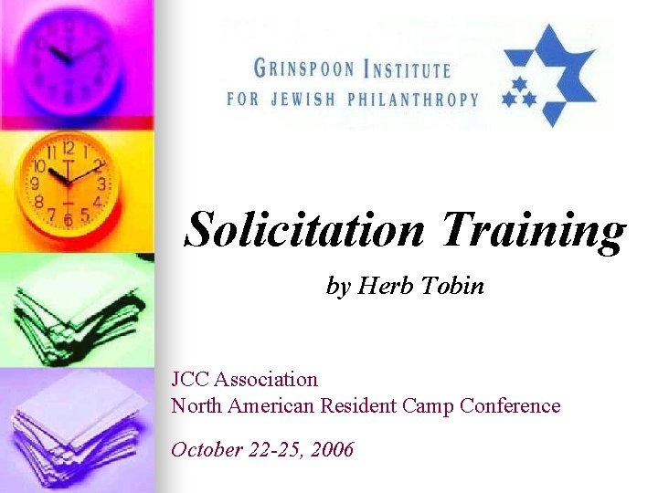 Solicitation Training by Herb Tobin JCC Association North