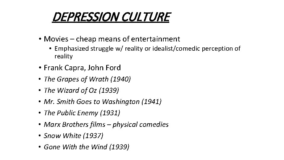 CH 24 STUDENT NOTES 1 THE GREAT DEPRESSION