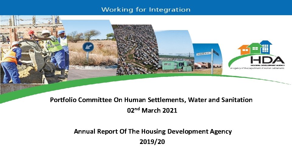 Portfolio Committee On Human Settlements Water and Sanitation